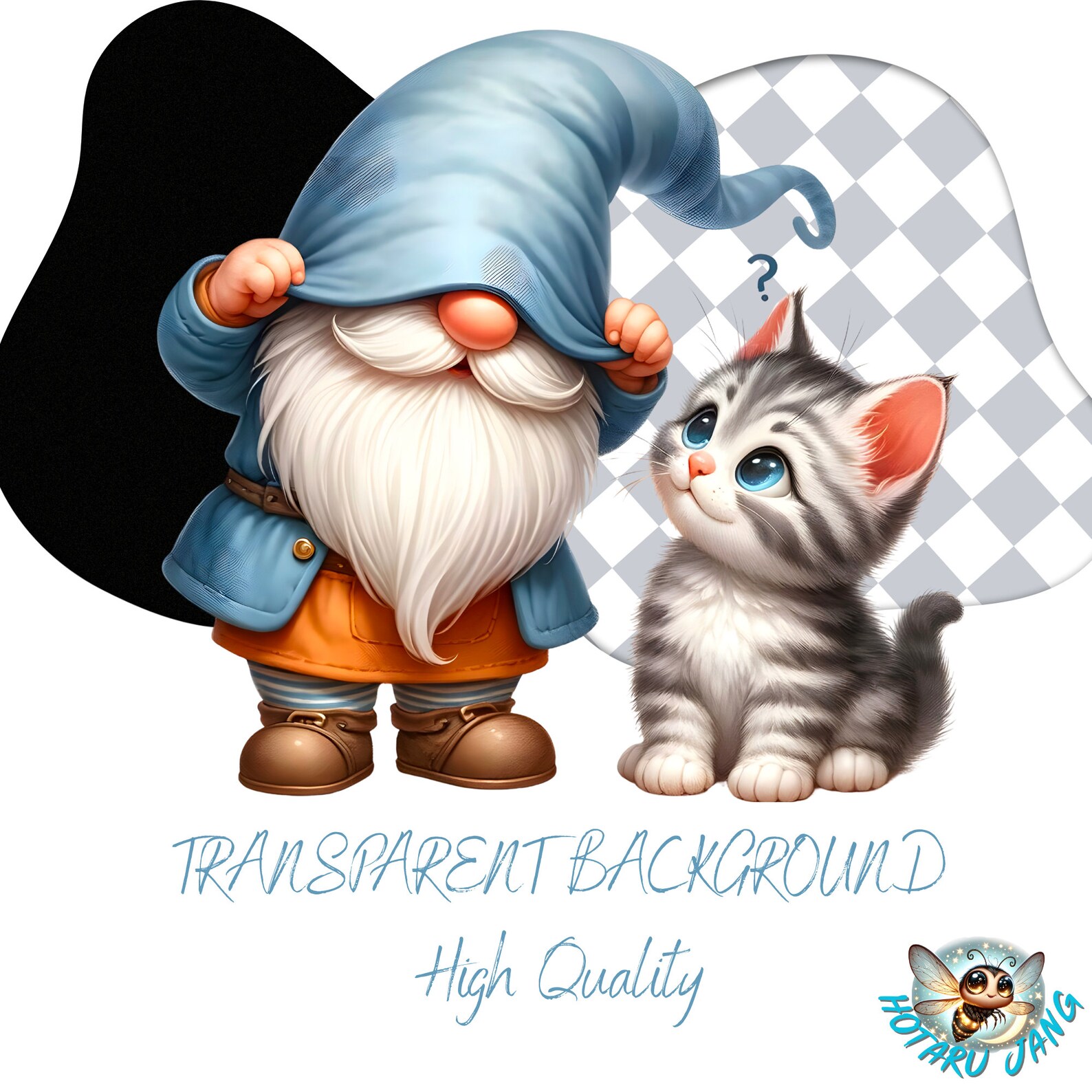 Watercolor Cat Gnome Clipart, Cat Lover Gnome Clipart, Cat Lover Gnome ...