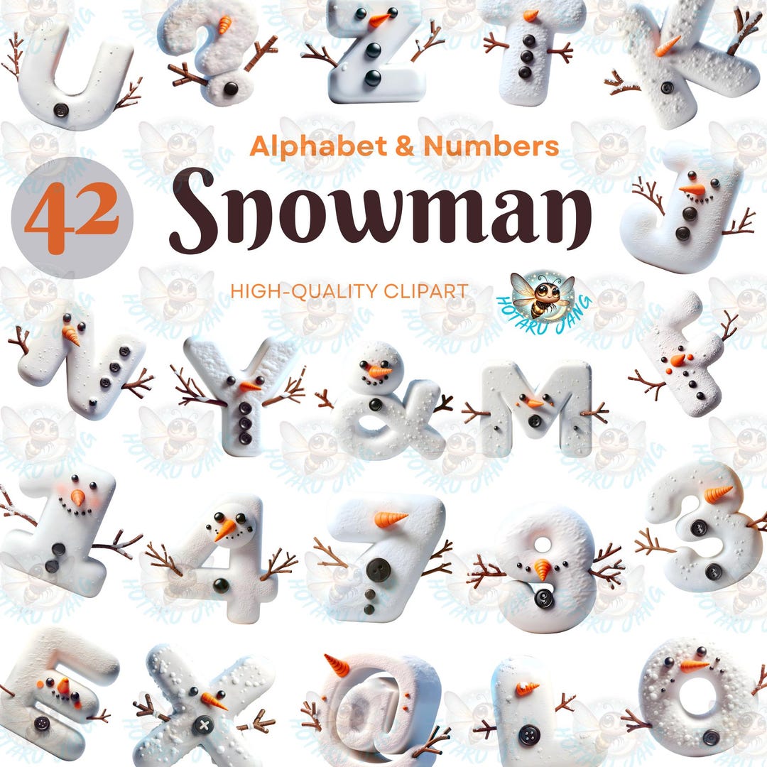Snowman Alphabet&numbers Clipart Snowman Letters Numbers Clipart ...