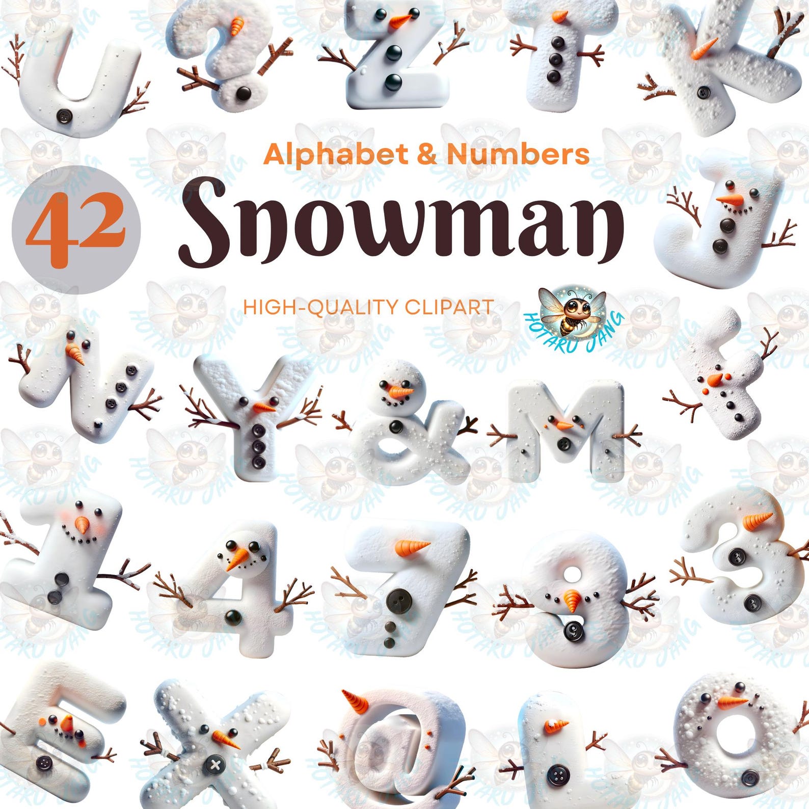 Snowman Alphabet&numbers Clipart Snowman Letters Numbers Clipart ...
