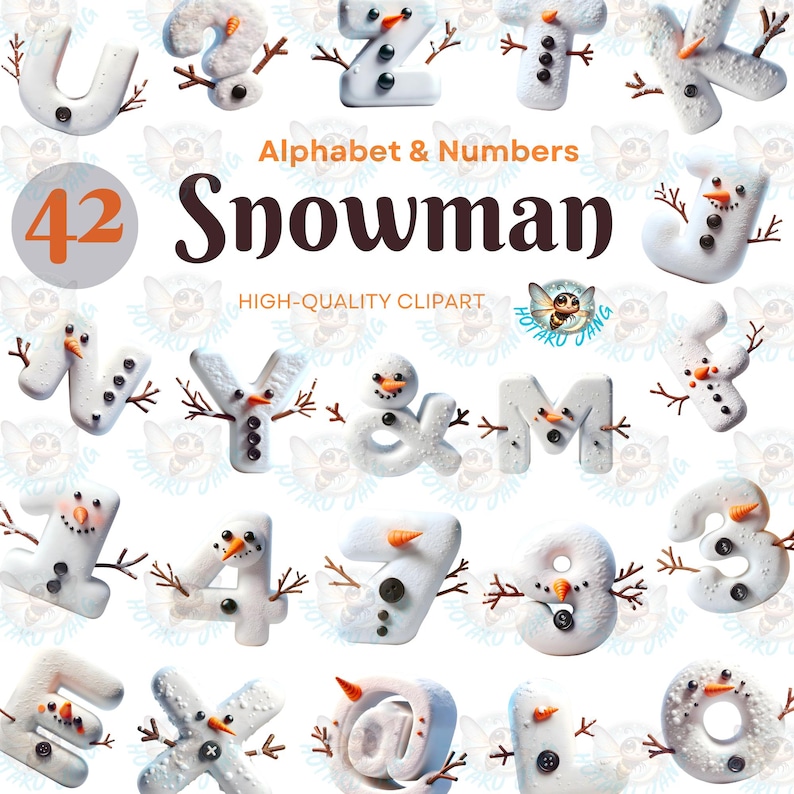 Snowman Alphabet&numbers Clipart Snowman Letters Numbers Clipart ...