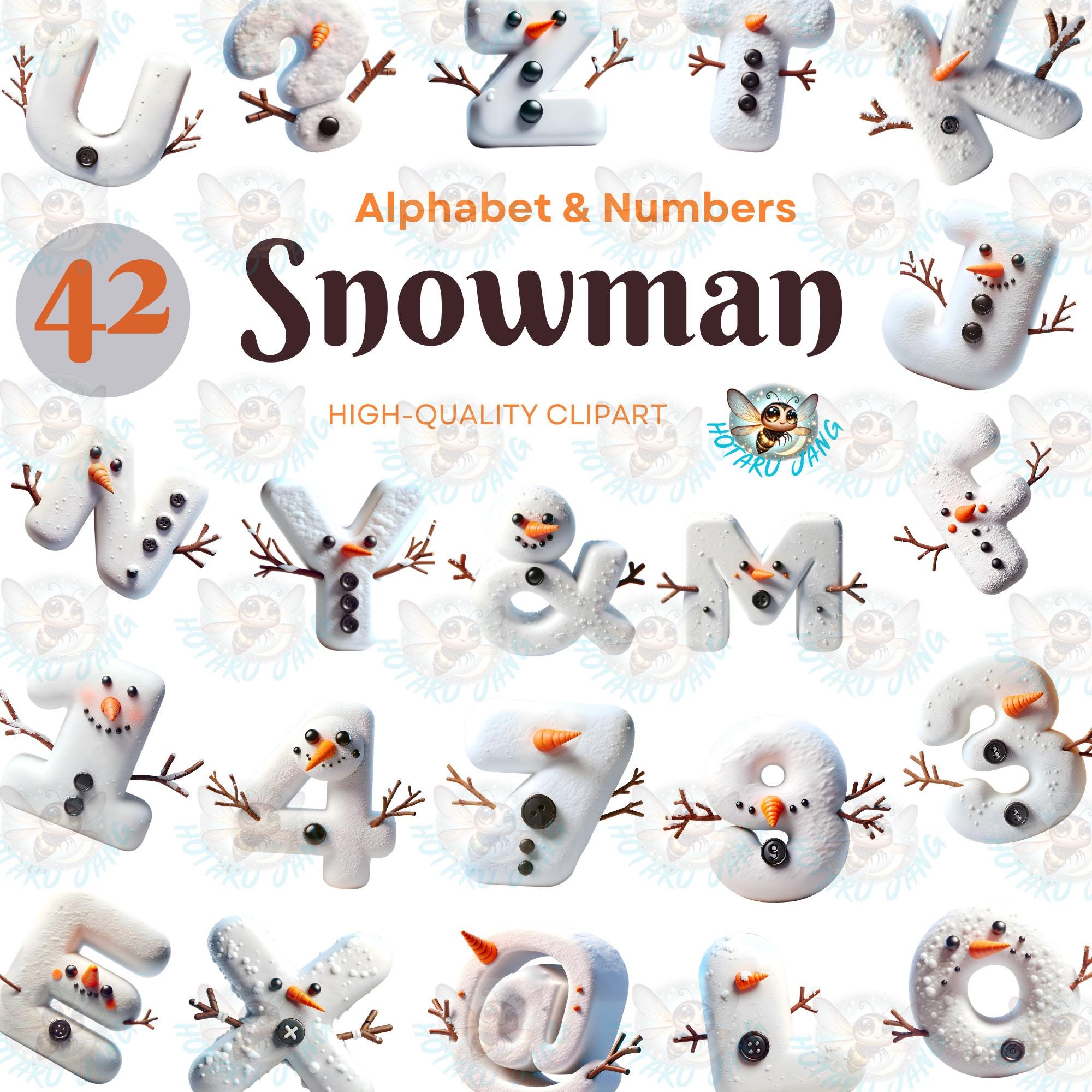 Snowman Alphabet&numbers Clipart Snowman Letters Numbers Clipart ...