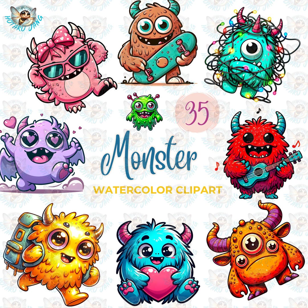 Monster Clipart, Whimsical Monsters PNG, Funny Monster, Whimsy Creature ...