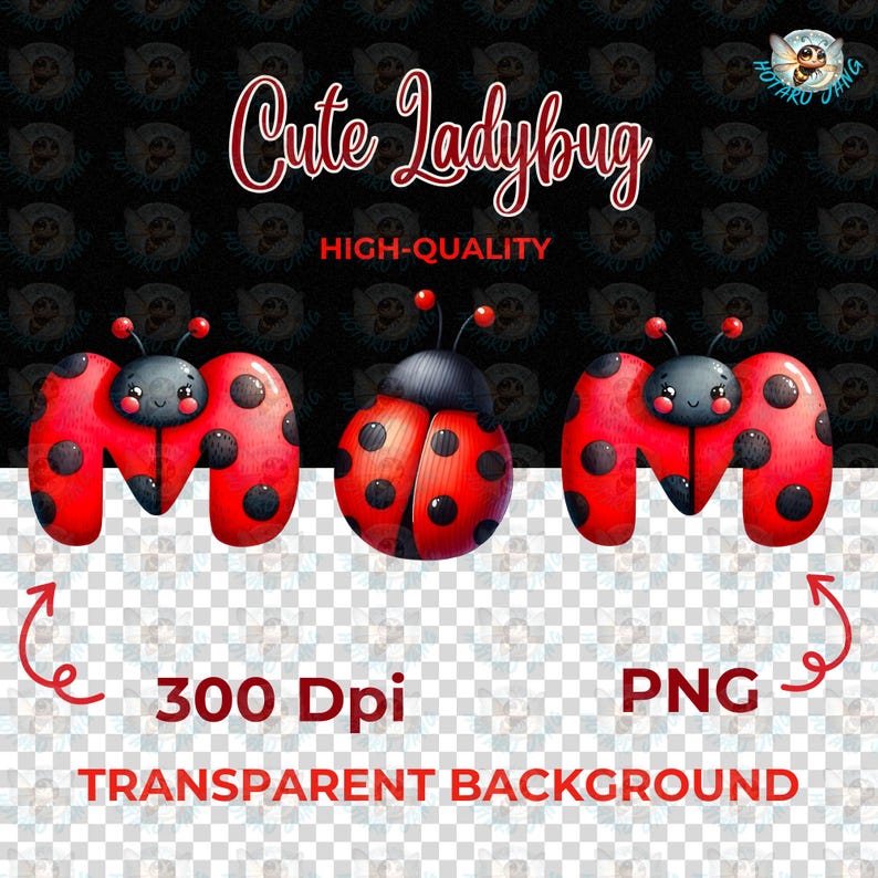 Ladybug Alphabet Clipart: Red & Black Polka Dot Numbers (digital ...