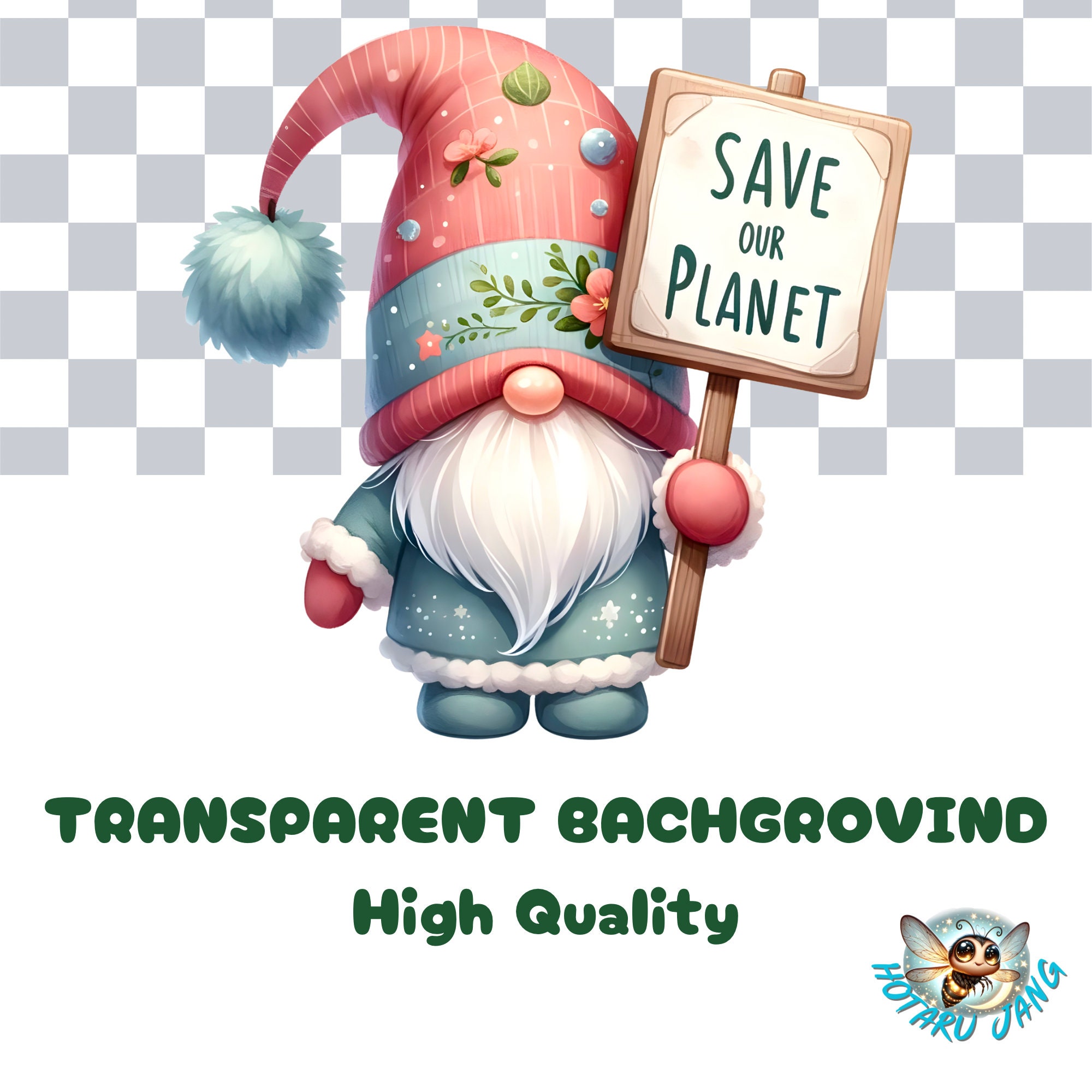 Gnome Earth Day Clipart, Earth Day Clipart, Environment Clipart, Love ...