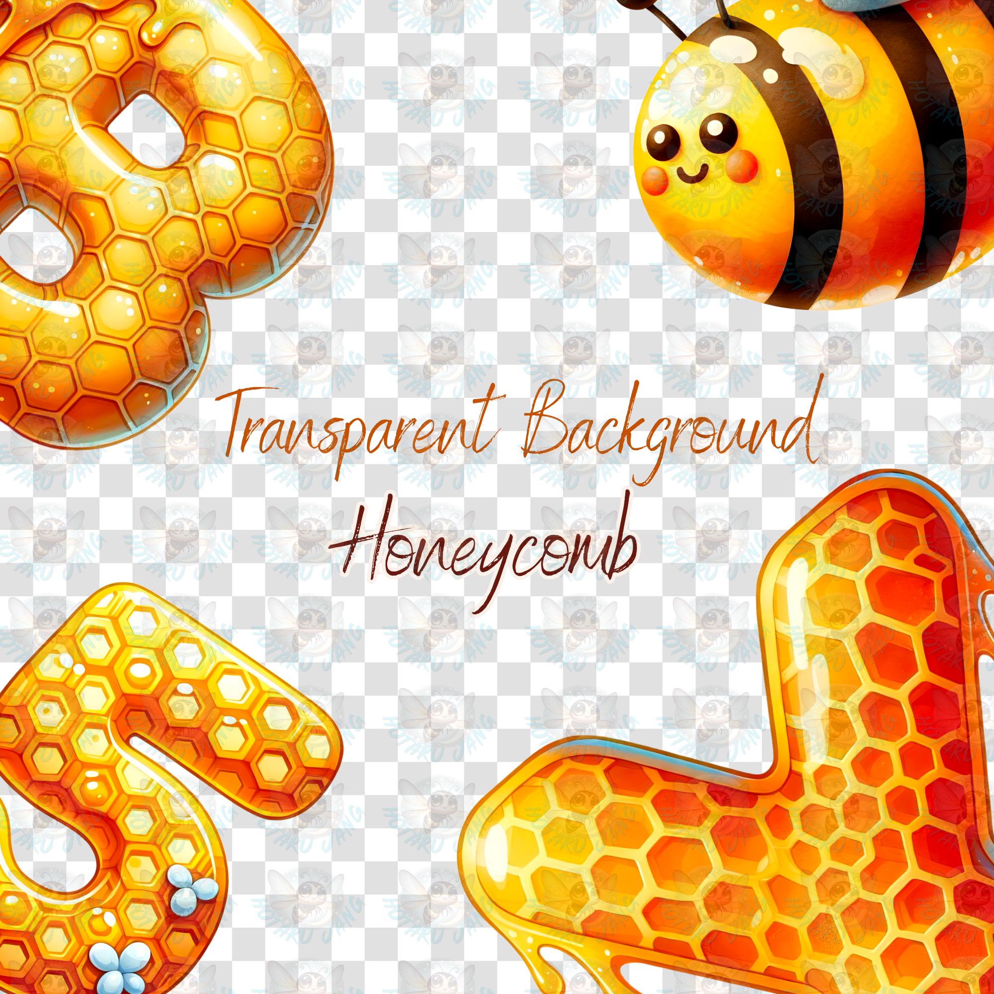 Honeycomb Alphabet Clipart: Watercolor Bee Letters & Numbers (PNG) - Etsy