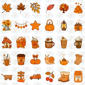 Autumn Clipart Bundle: 79 Cozy Fall Pngs for Crafts - Etsy