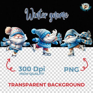 Winter Gnome Clipart, Gnome Clipart, Christmas Gnome Clipart, Winter ...