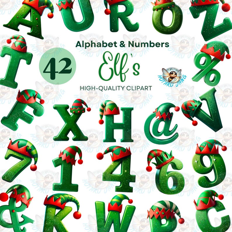 Elf Alphabet&numbers Clipart Merry Christmas Elf Christmas PNG Alphabet ...