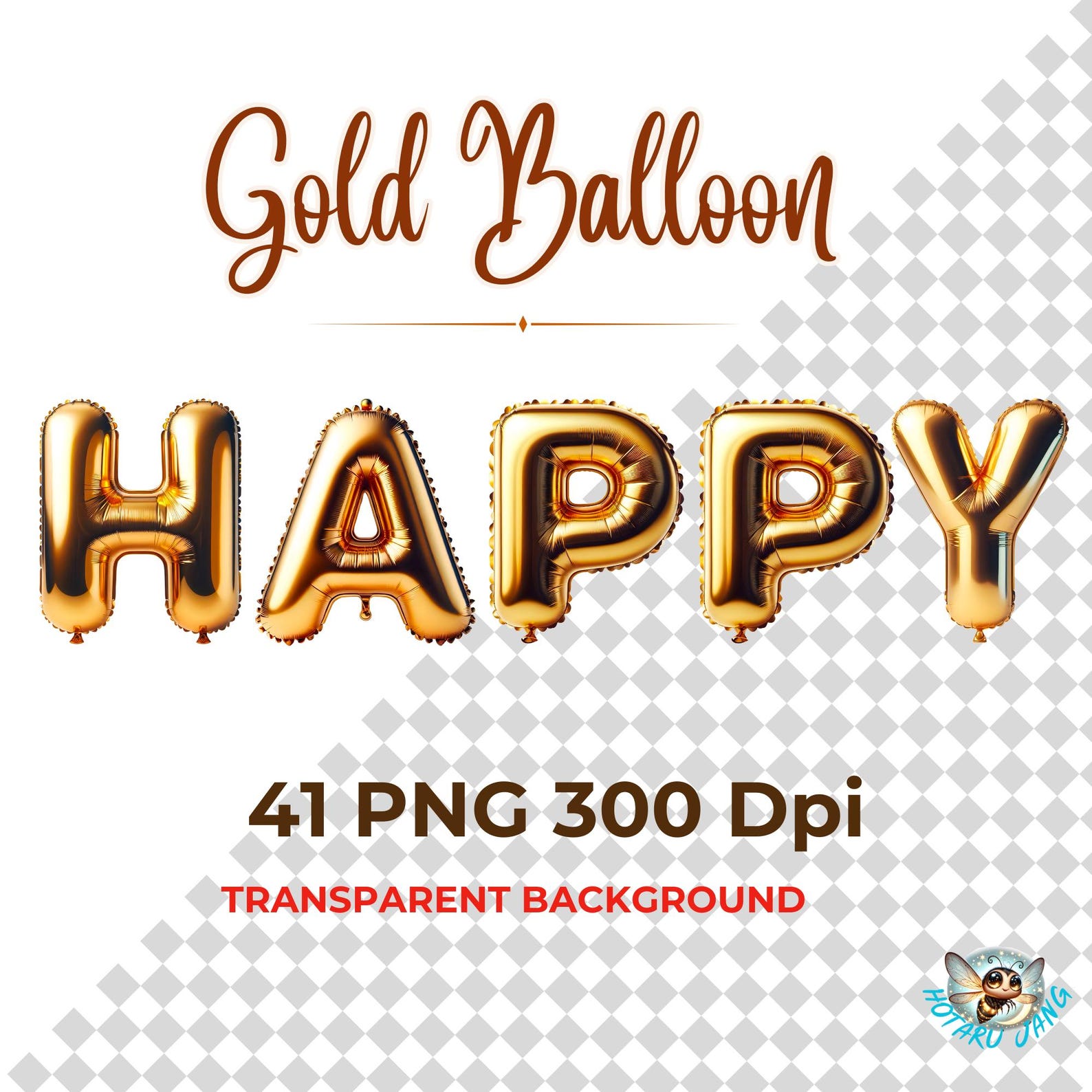 Gold Balloon Alphabet and Numbers Clipart, A to Z, Gold Letters ...