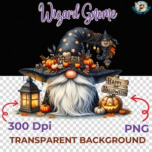 Wizard Gnome Watercolor Clipart | 25 Magical Gnome Pngs | Halloween ...