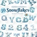 Snowflakes Alphabet & Numbers Letter Stickers Sheet Pack Planner ...