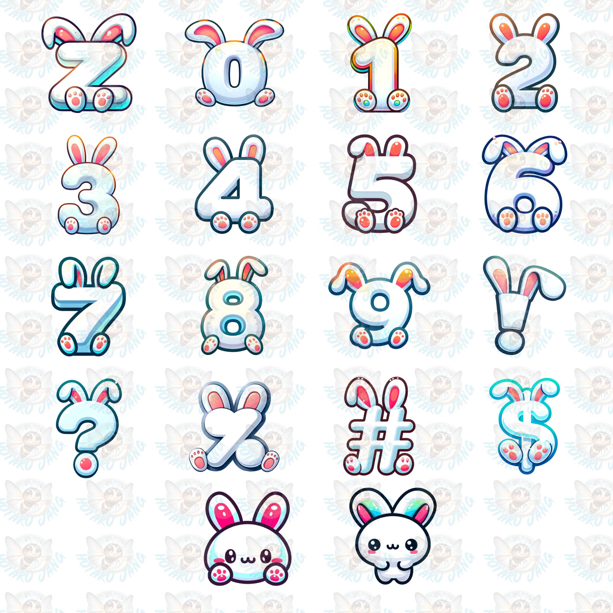 Bunny Alphabet Clipart: Easter PNG Designs (digital Download) - Etsy