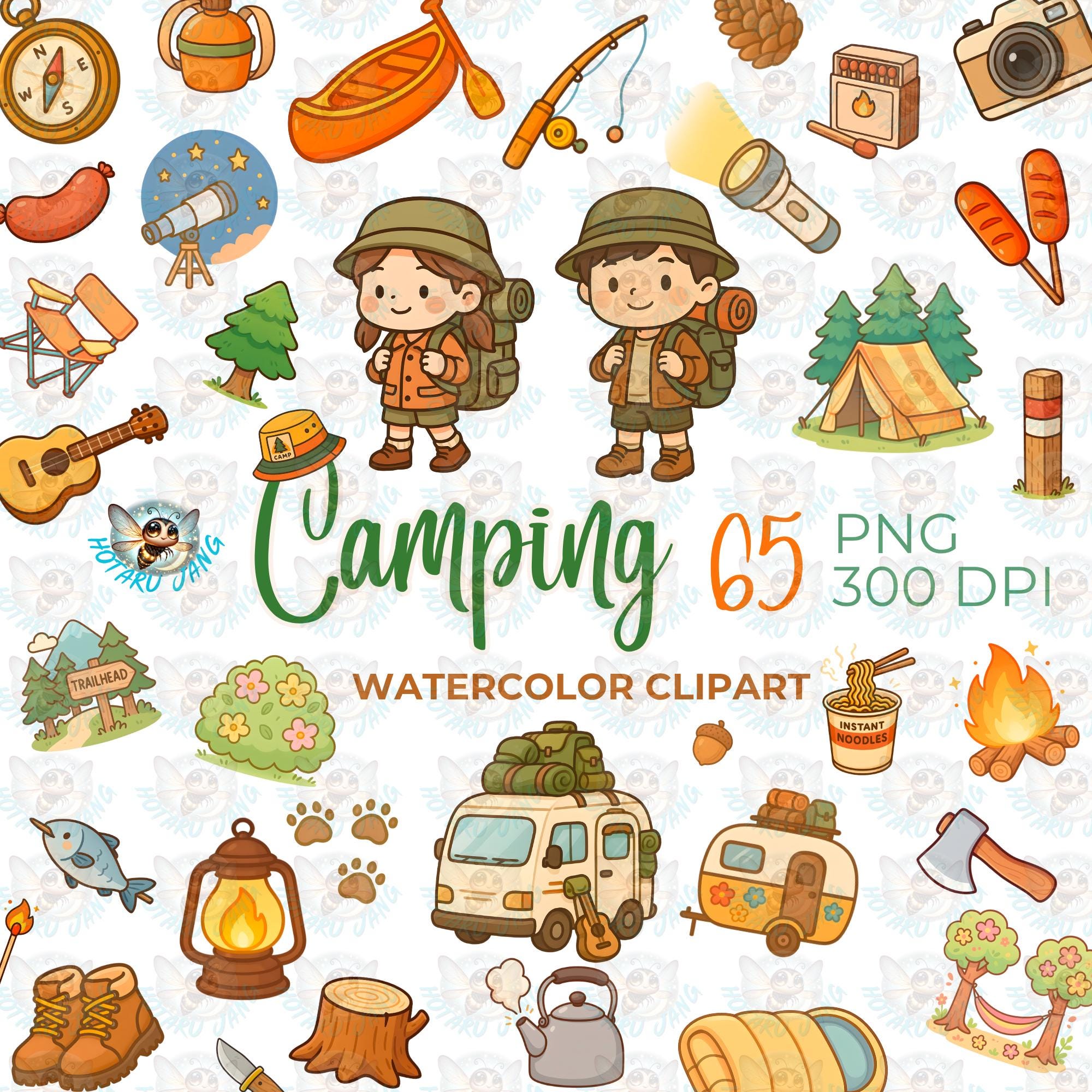 Camping Clipart, Camper Clipart, Summer Clipart, Holiday Clipart ...