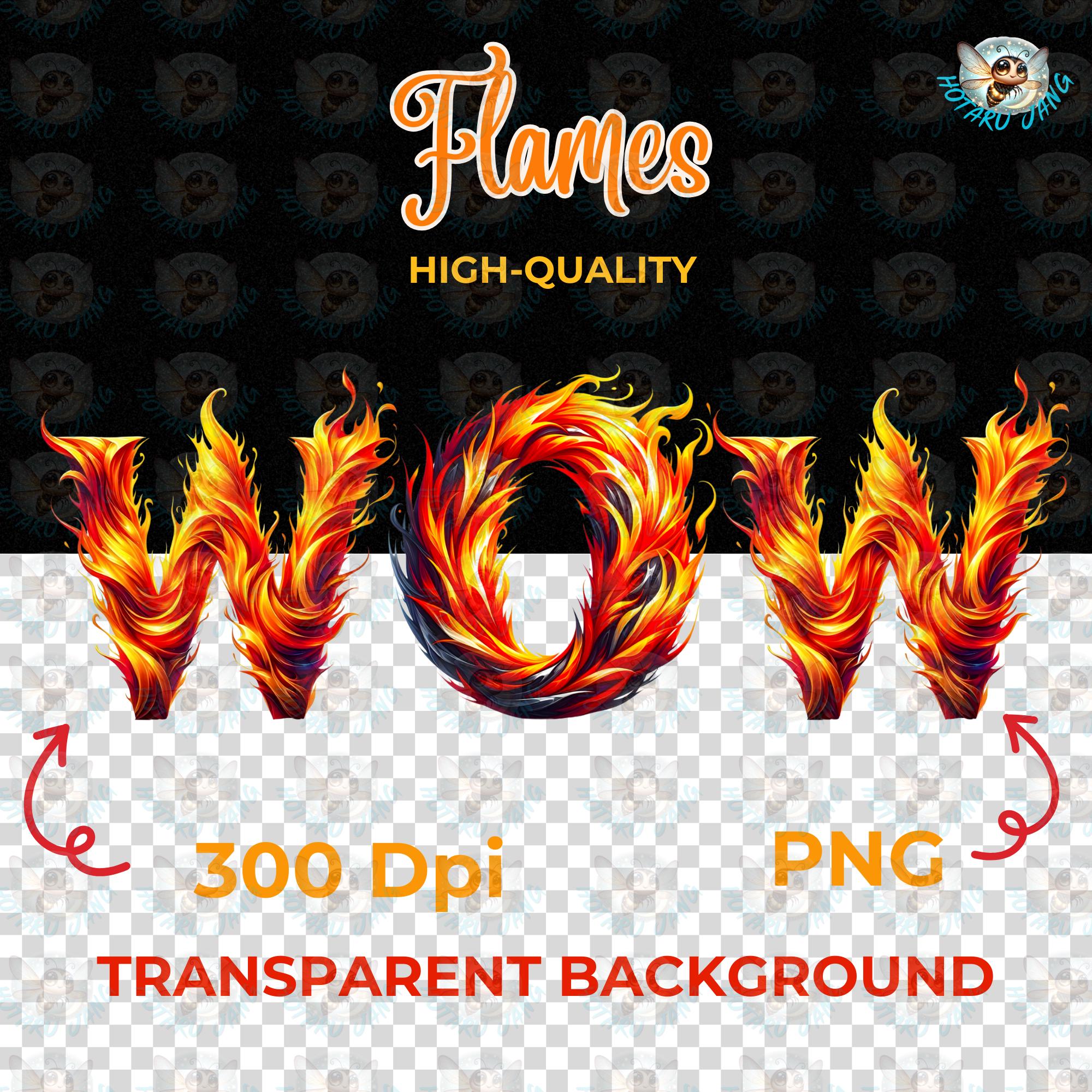 Flames Alphabet & Numbers Clipart, Fire Letters, Transparent Background ...