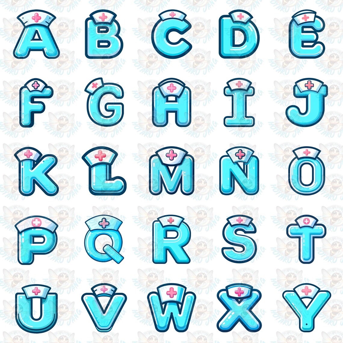Nurse Alphabet & Numbers Clipart: Healthcare Pngs (48 Files) - Etsy