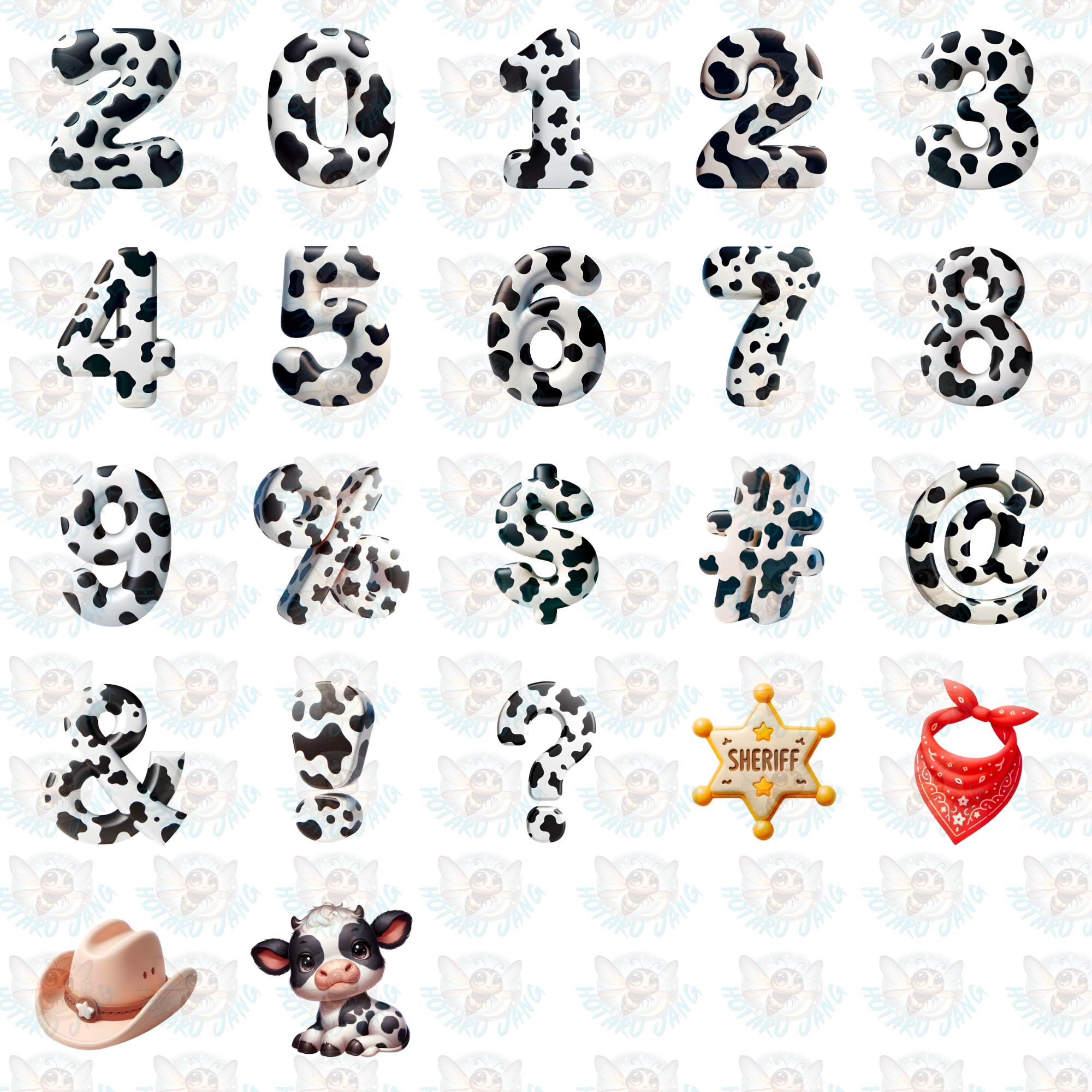 Cow Alphabet Clipart: Cowhide Print, Nursery Art (PNG Download) - Etsy