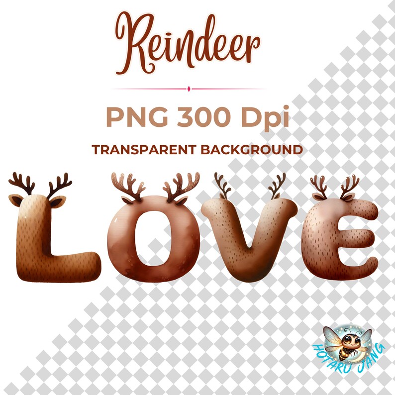 Reindeer Alphabet& Numbers, Font Bundle PNG , Christmas Alphabet ...