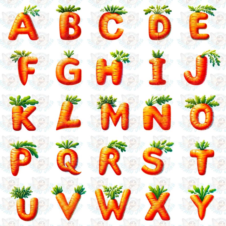 Carrot Alphabets & Numbers, Carrot Alphabet, Easter Alphabet, Easter ...