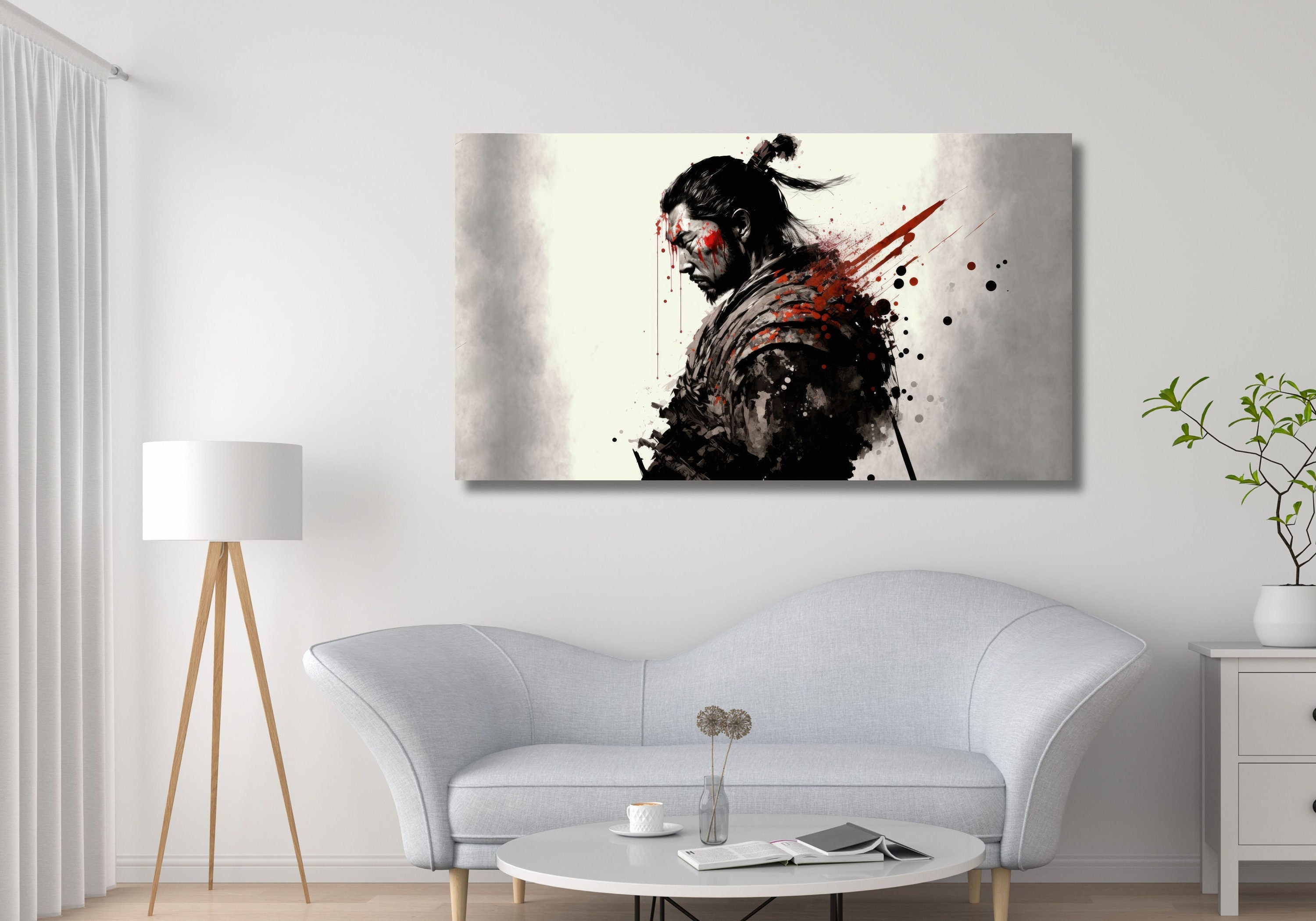 Samurai Poster,samurai Canvas Painting,samurai Man Canvas Print ,wall ...