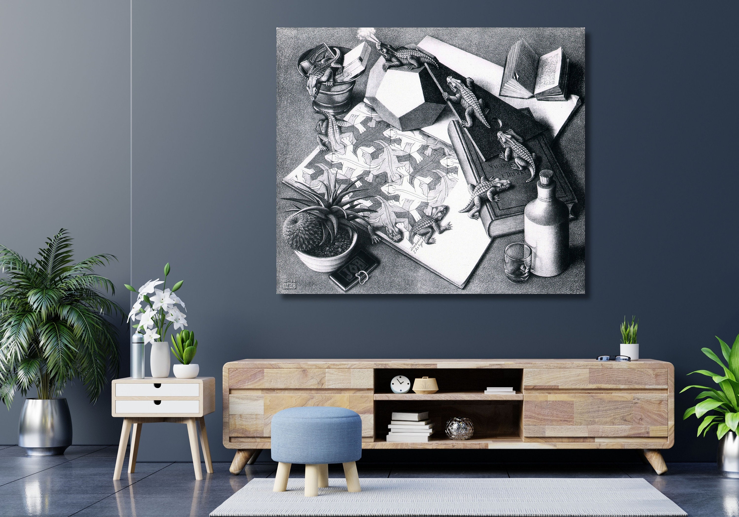 Relativity by Maurits Cornelis Escher Canvas Art, Escher Poster,op Art ...