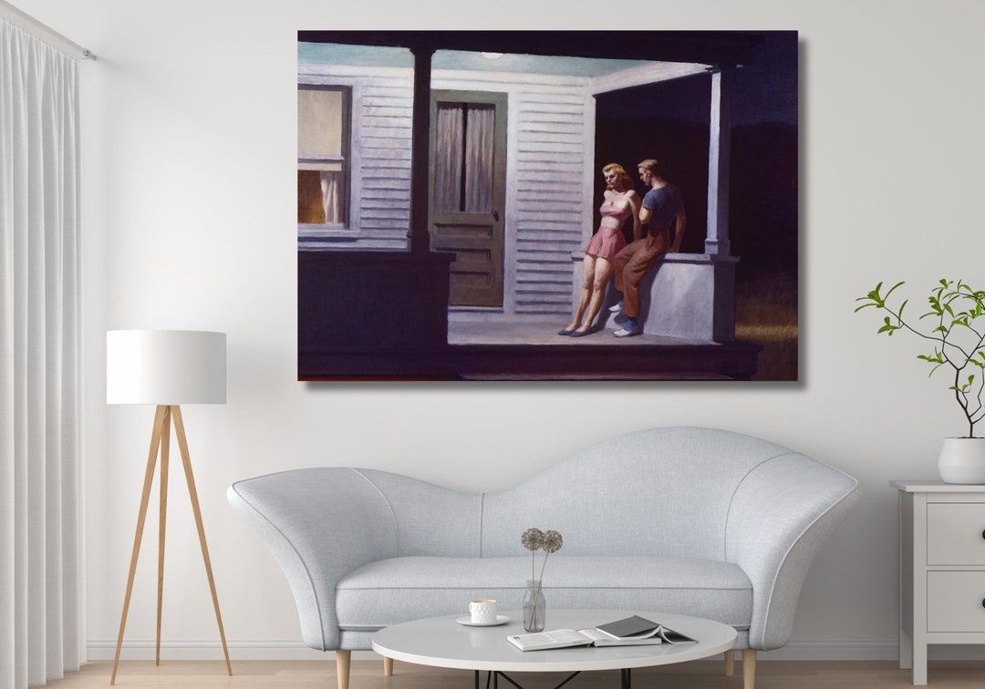 Summer Evening by Edward Hopper Canvas,summer Evening Art Canvas Art ...