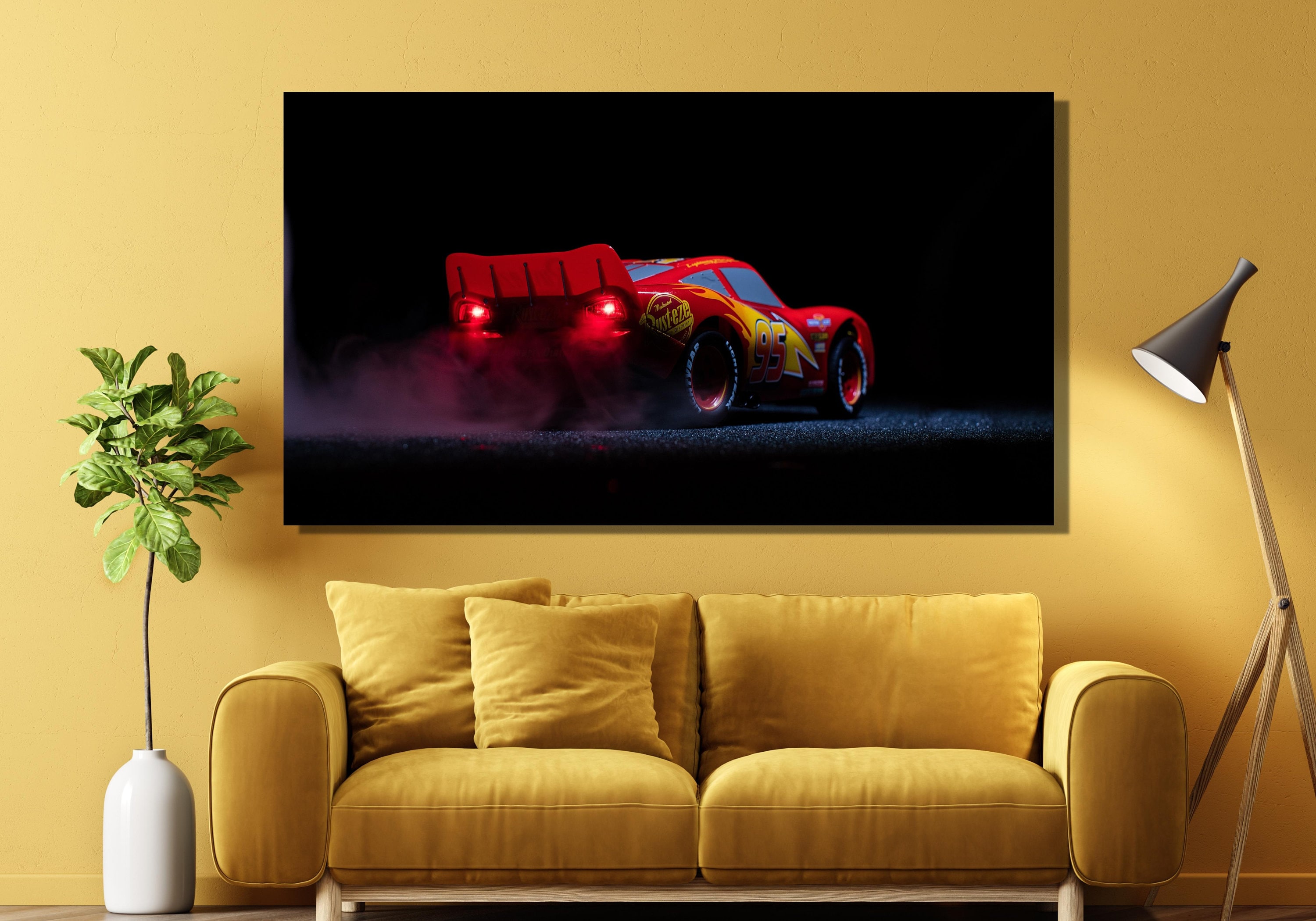 Cars Movie, Cars Movie Wall Art, Car Canvas, Cars Painting, Cars Race ...