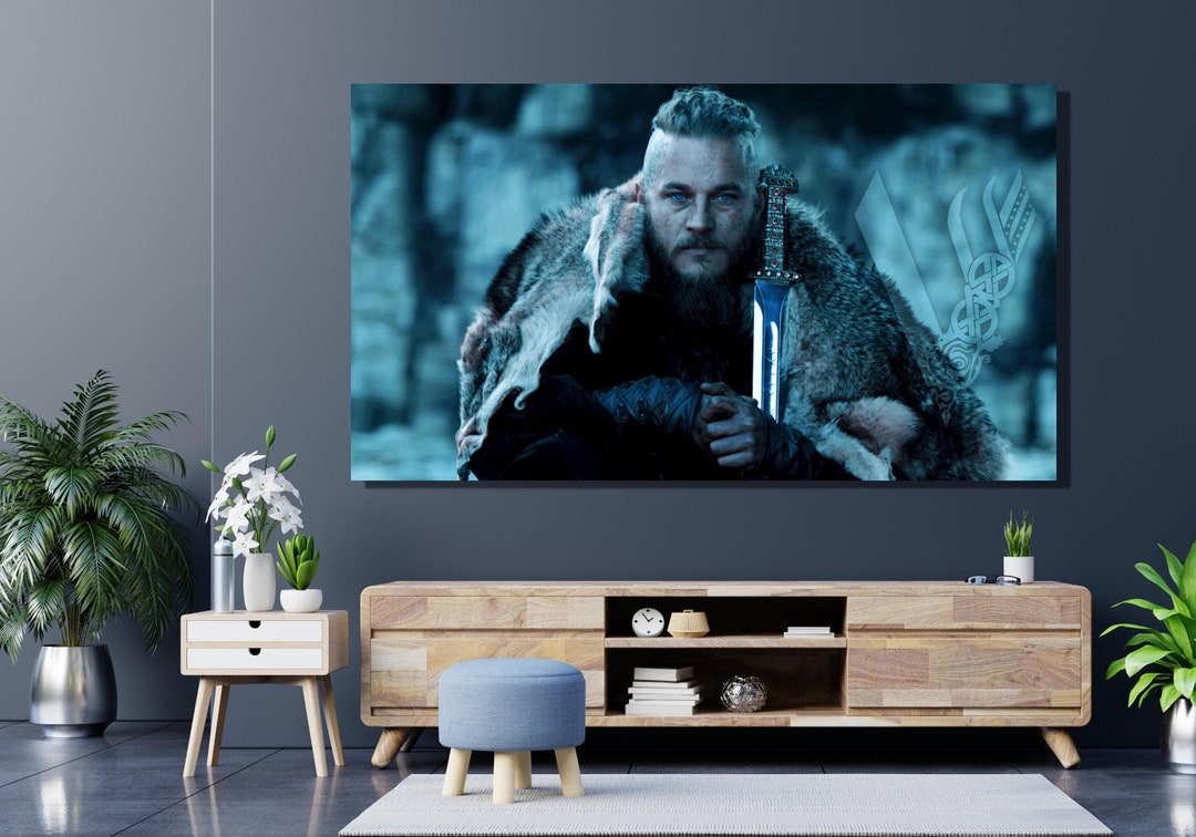 Ragnar Lodbrok Painting, Ragnar Lodbrok Canvas, Viking Canvas Art ...