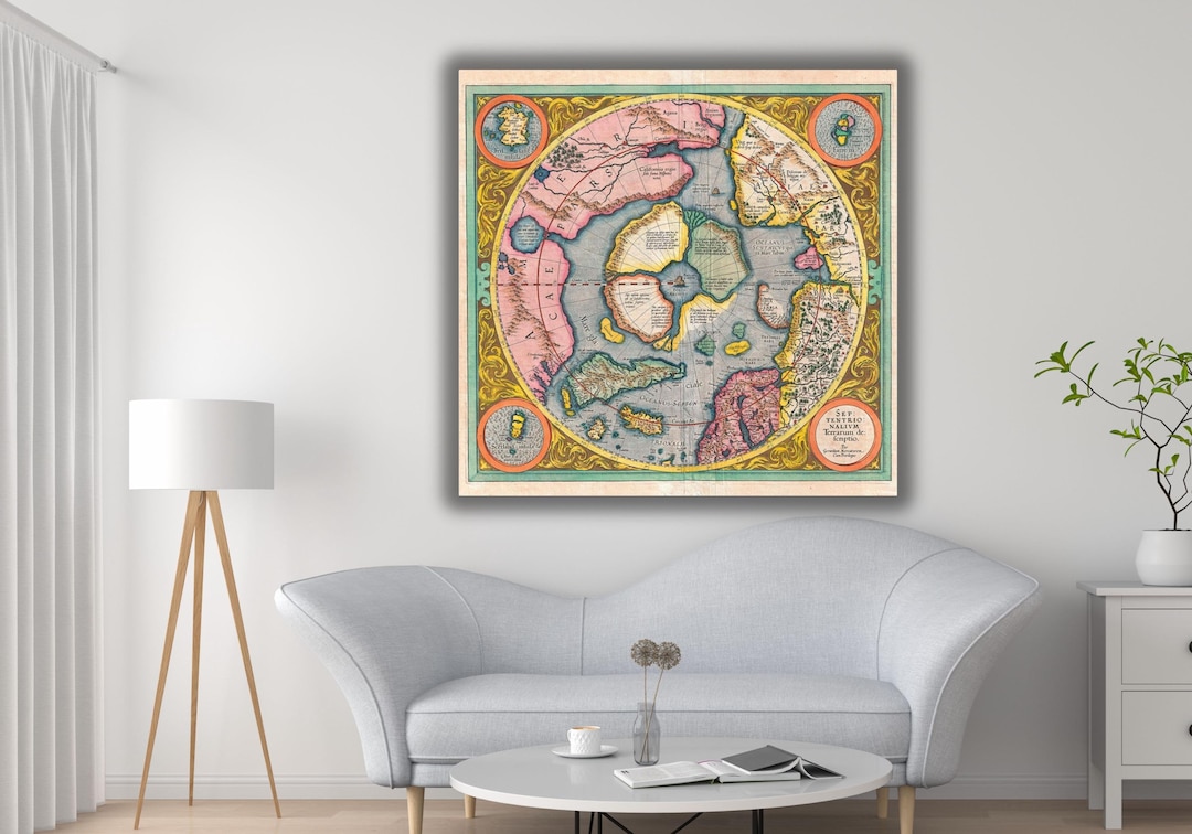 Mercator Map Print,map Mercator 1606 North Pole Arctic Septentrionalium ...