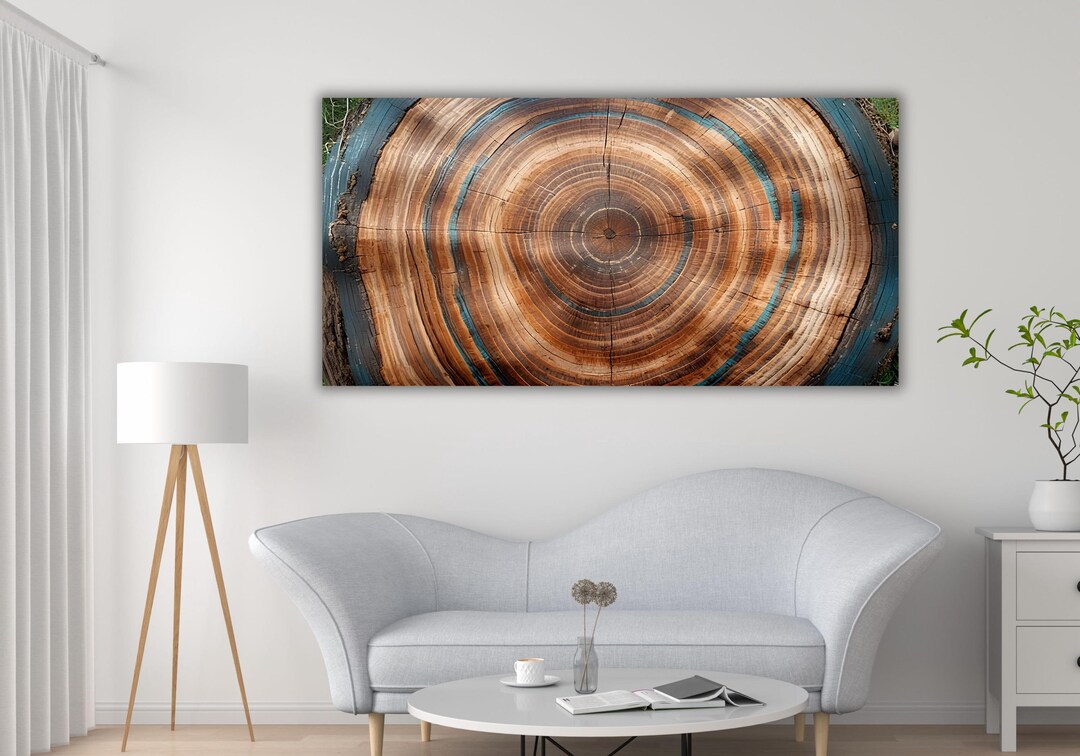 Tree Ring Canvas Wall Art,colorful Tree Ring Wall Decor Art, Minimalist ...