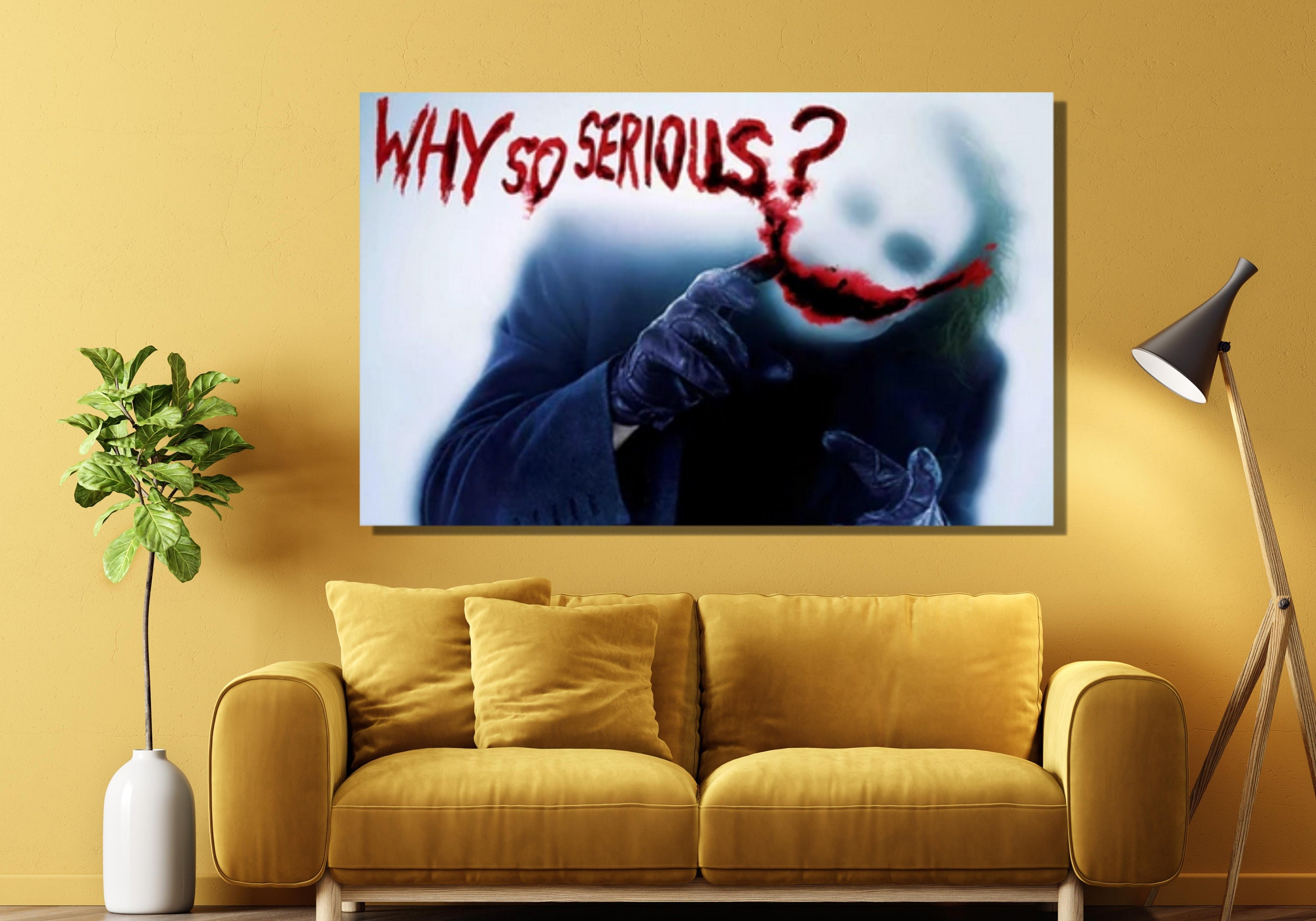 The Joker Man Oil Painting Canvas, Why so Serious Joker Canvas Wall ...