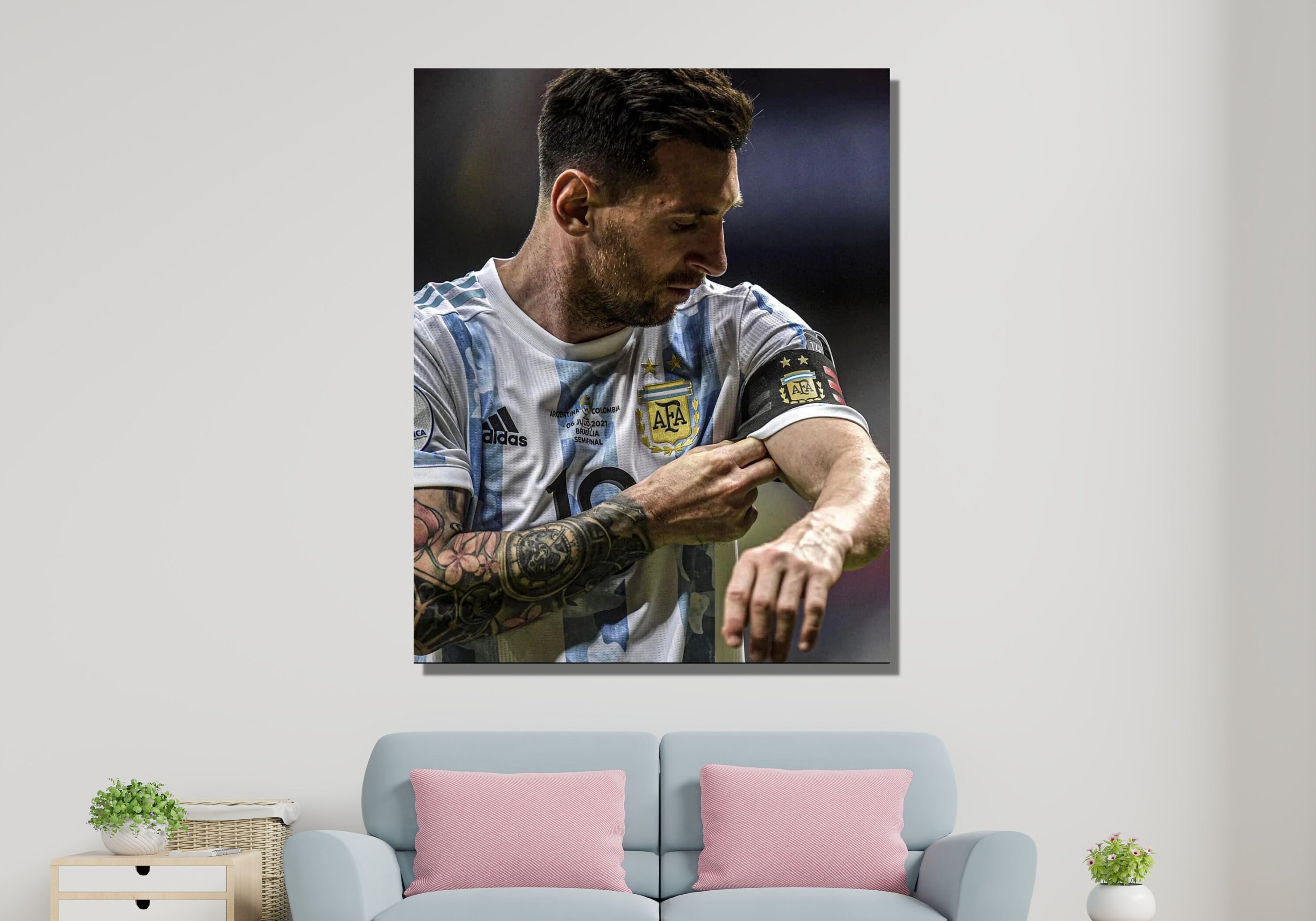 Lionel Messi Print, Lionel Messi Poster, GOAT Lionel Messi Canvas ...