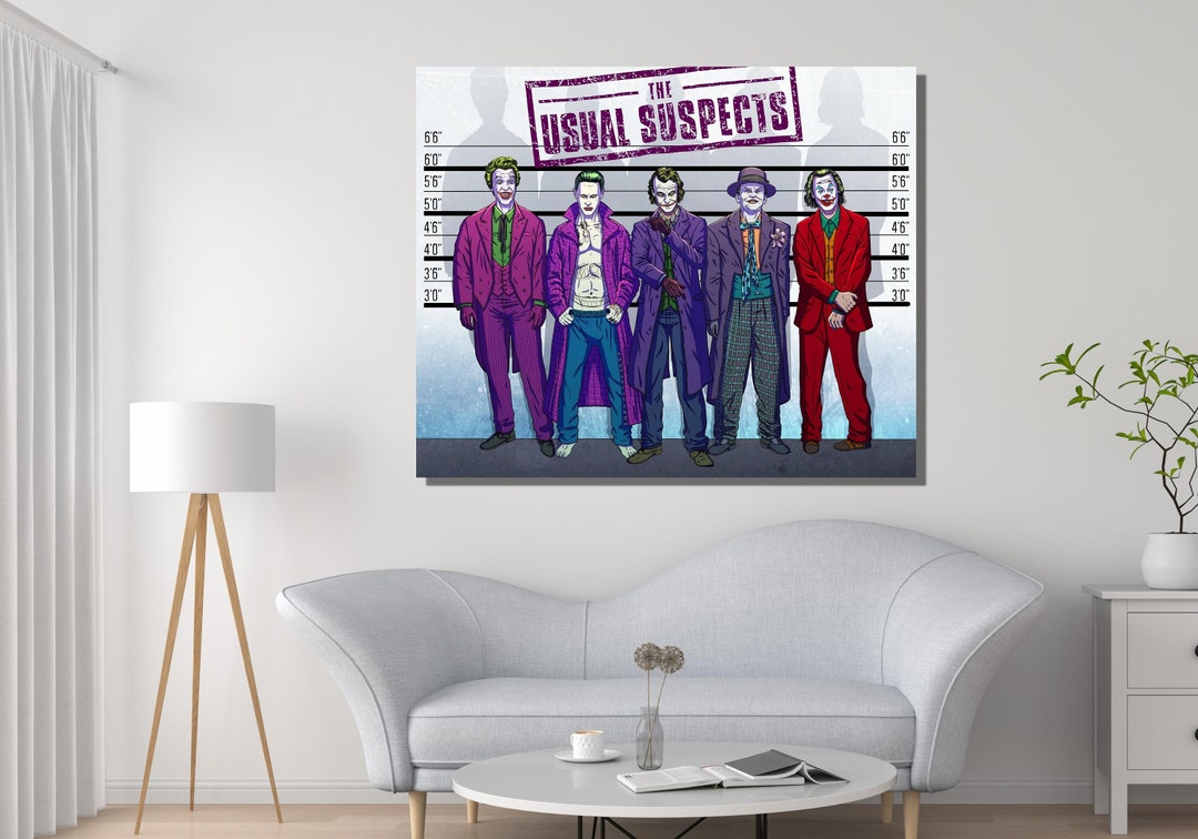 Joker Painting Print the Usual Suspects All Joker Canvas Wall Art Extra ...
