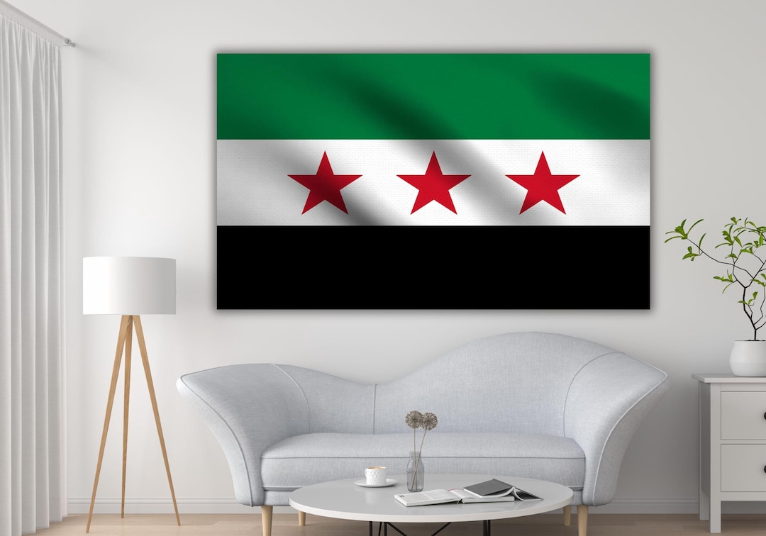 New Syria Flag Wall Art,new Syria Flag Canvas Art,new Syria Flag Print ...