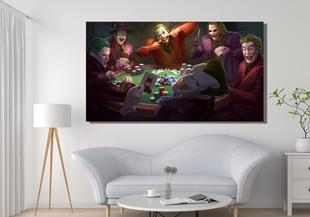 Jokers Playing Poker All Joker Playing Poker Canvas Wall Art Joker ...