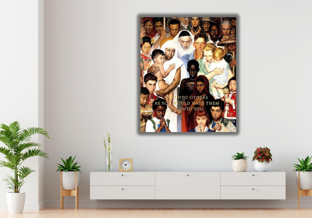 Norman Rockwell the Golden Rule (1961) Print Art, the Runaway Canvas ...