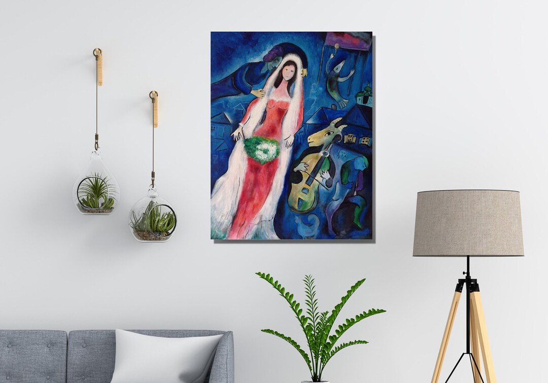 Marc CHAGALL Canvas Wall Art,bride and Goat Canvas Print Art,chagall La ...