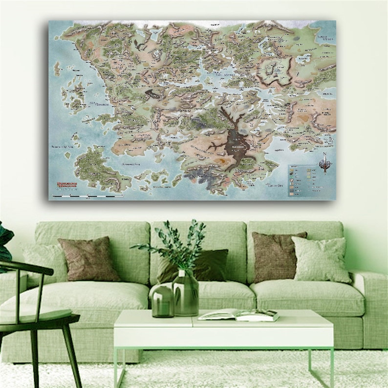 Dungeons & Dragons Canvas,dungeons and Dragons Map Wall Art, Dungeons ...