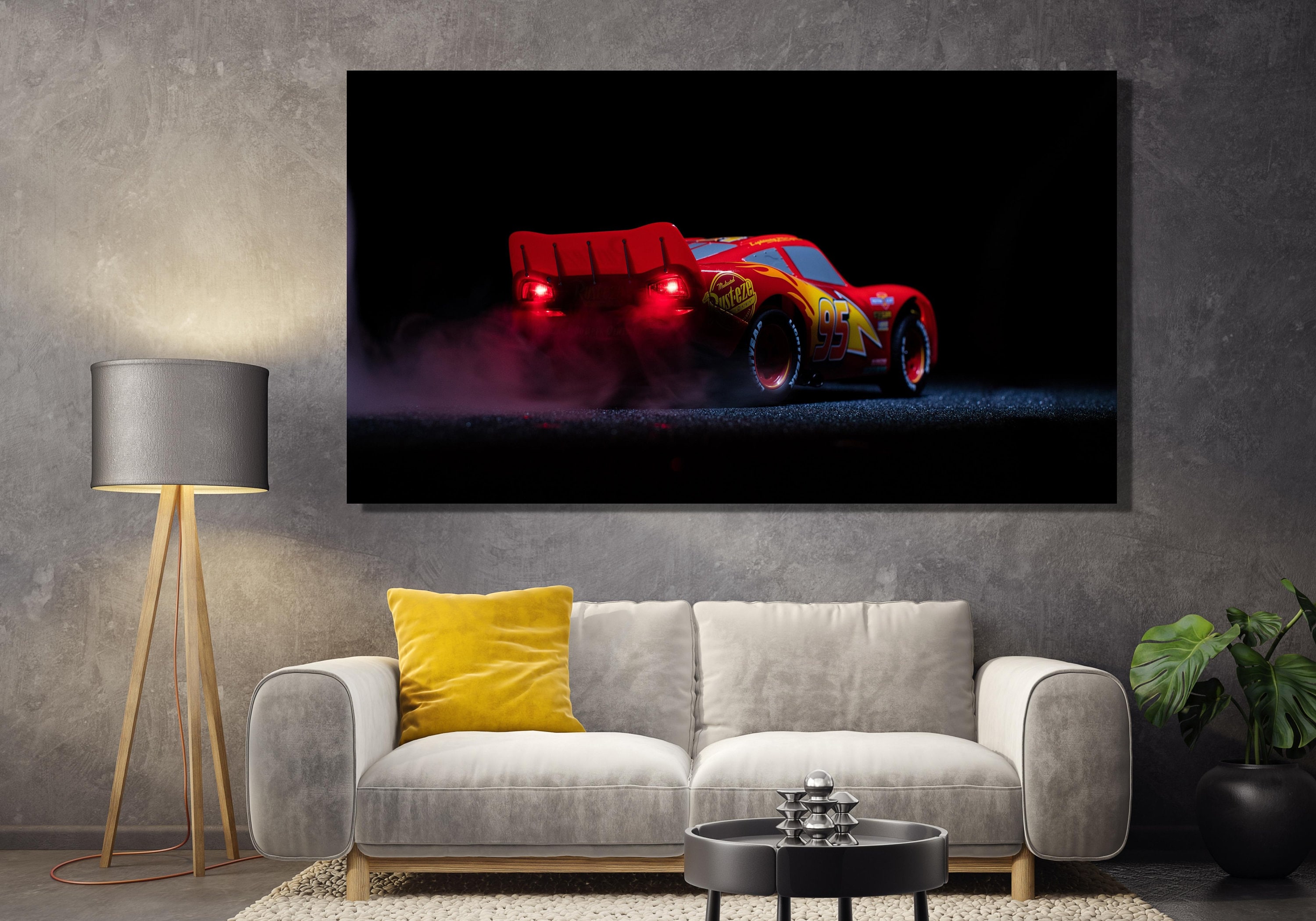 Cars Movie, Cars Movie Wall Art, Car Canvas, Cars Painting, Cars Race ...