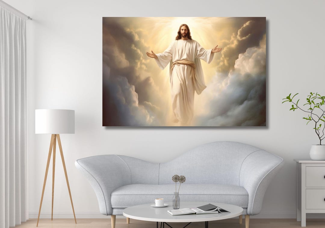 Jesus Poster Art Jesus in White Canvas Art Jesus Portrait Jesus Wall ...