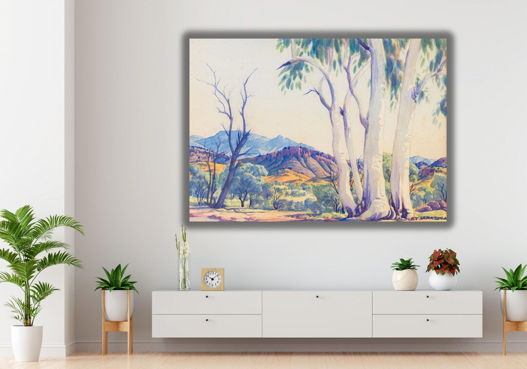 Central Australian Scene 1940 by Albert Namatjira Print Canvas Wall Art ...