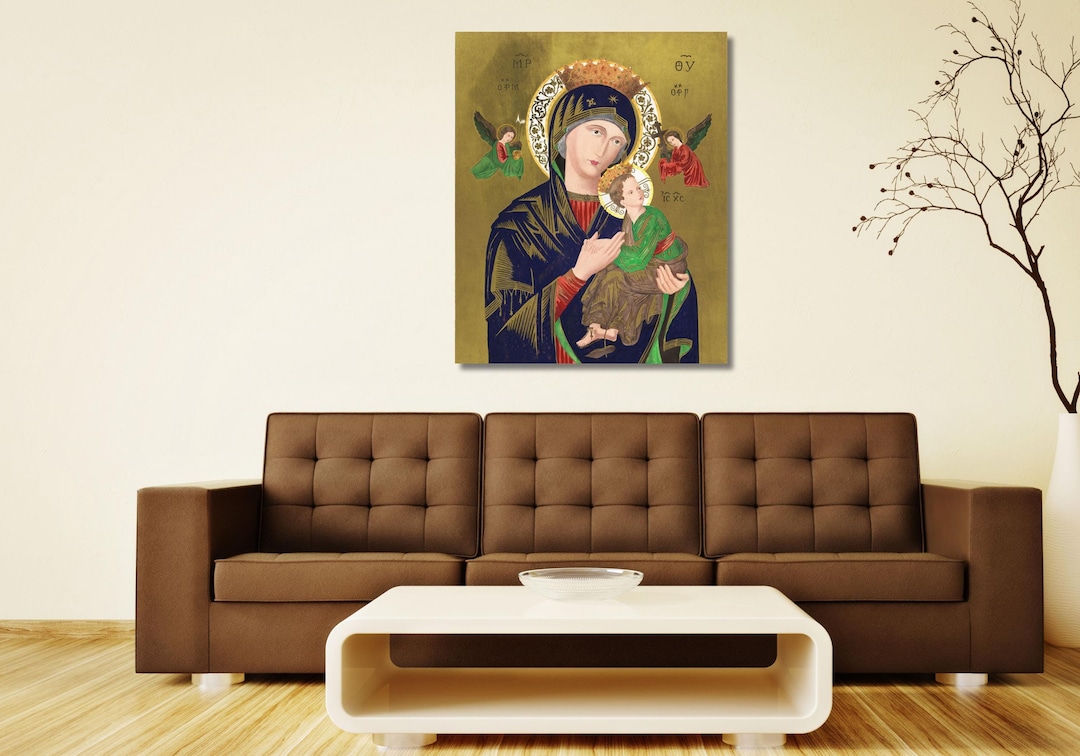 S. Maria De Perpetuo Succursu Print, Jesus Mary and Angels Canvas Art ...