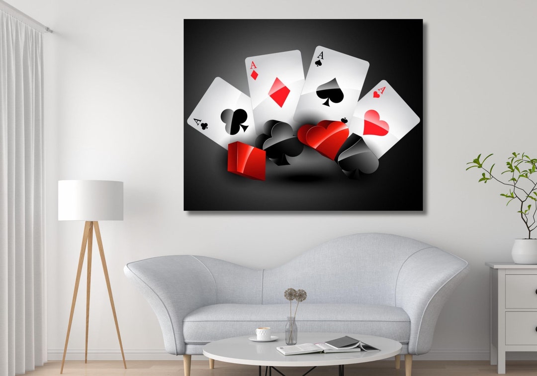 Playing Cards Poster,colorful Playing Cards Wall Print, Playing Cards ...
