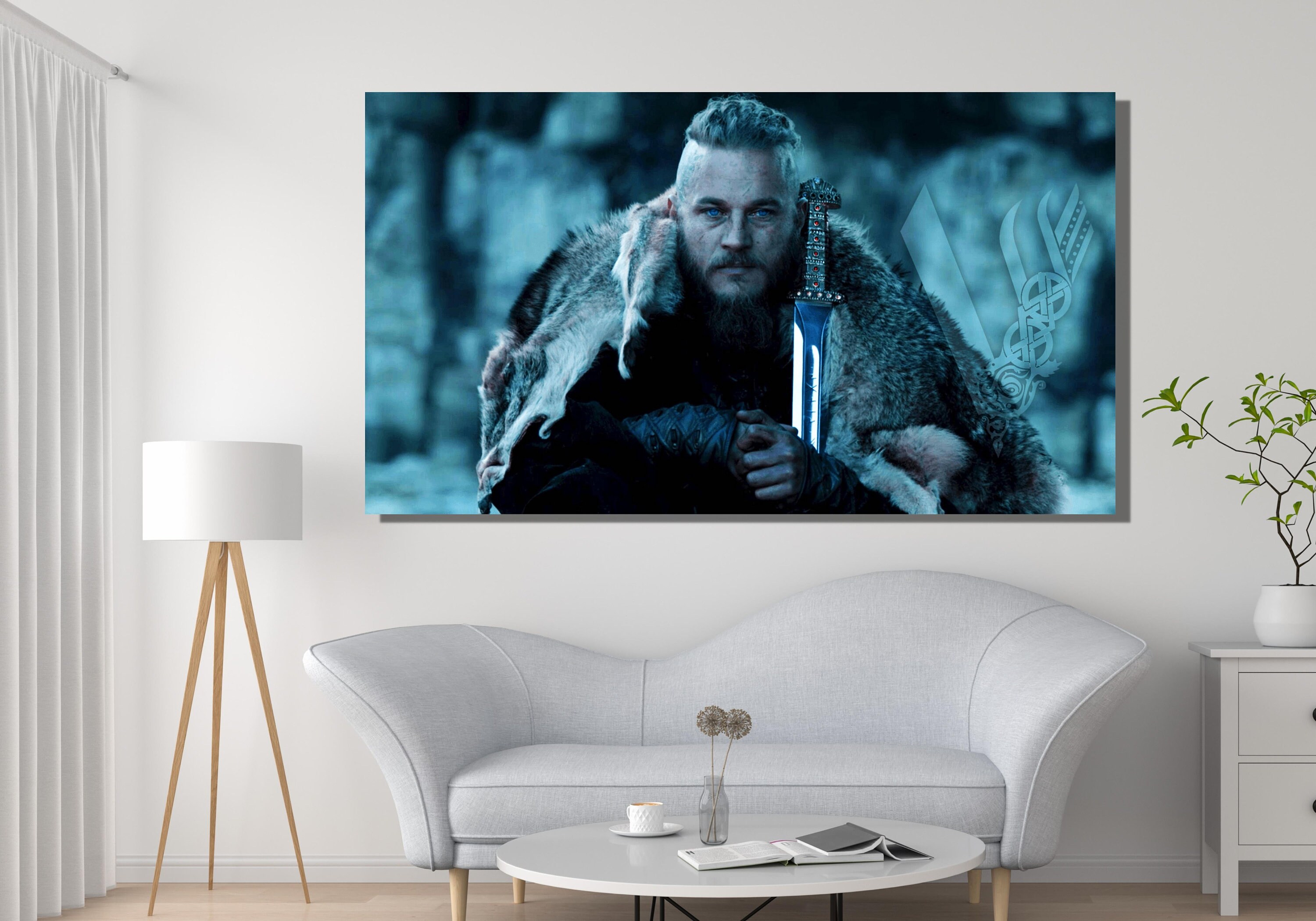 Ragnar Lodbrok Painting, Ragnar Lodbrok Canvas, Viking Canvas Art ...