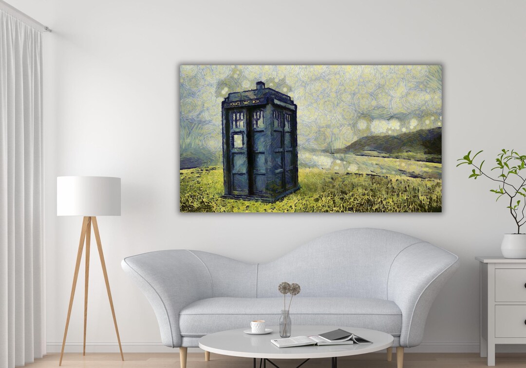 Doctor Who Tardis Box Wall Art Doctor Who Tardis Hillside Canvas Print ...