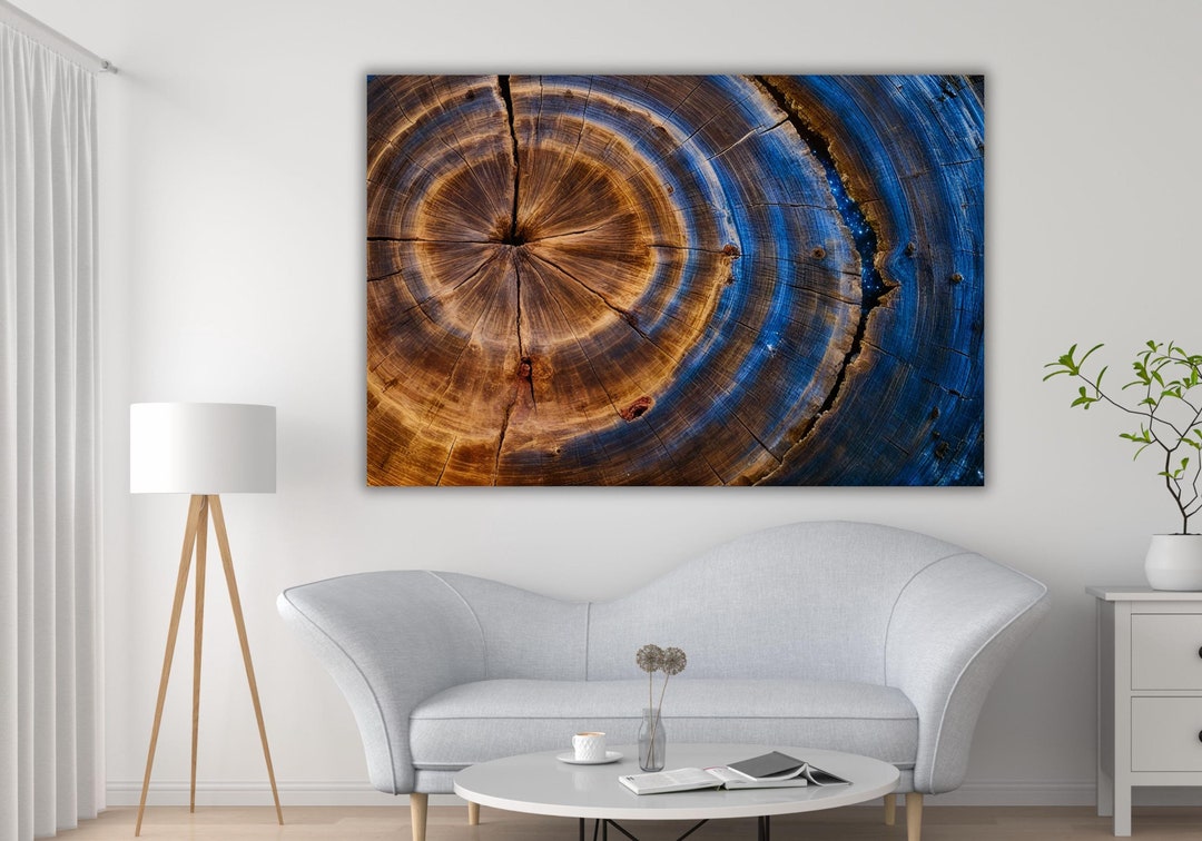 Colorful Tree Ring Wall Decor Art,tree Ring Canvas Wall Art, Minimalist ...