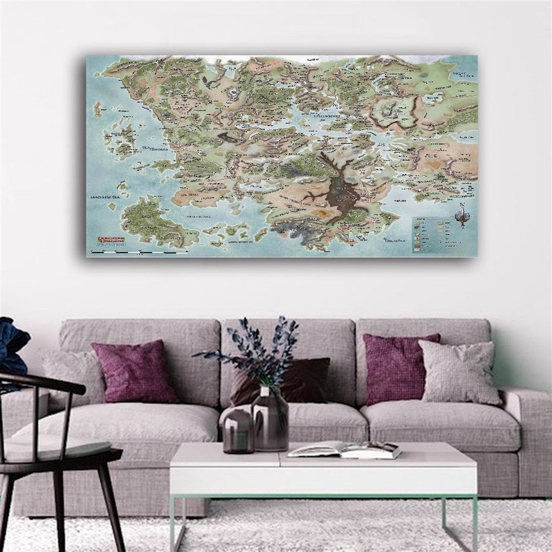 Dungeons & Dragons Canvas,dungeons and Dragons Map Wall Art, Dungeons ...