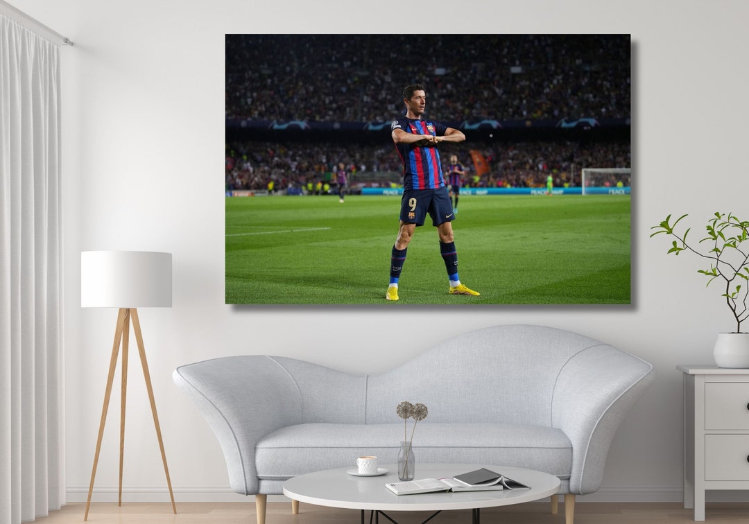 Robert Lewandowski Canvas Art, Lewandowski Poster, Barcelona Poster ...