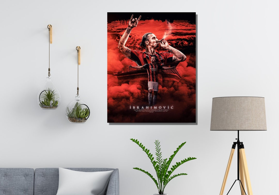 Zlatan Ibrahimovic,zlatan Ibrahimovic Wall Art,milan Canvas ,AC Milan ...