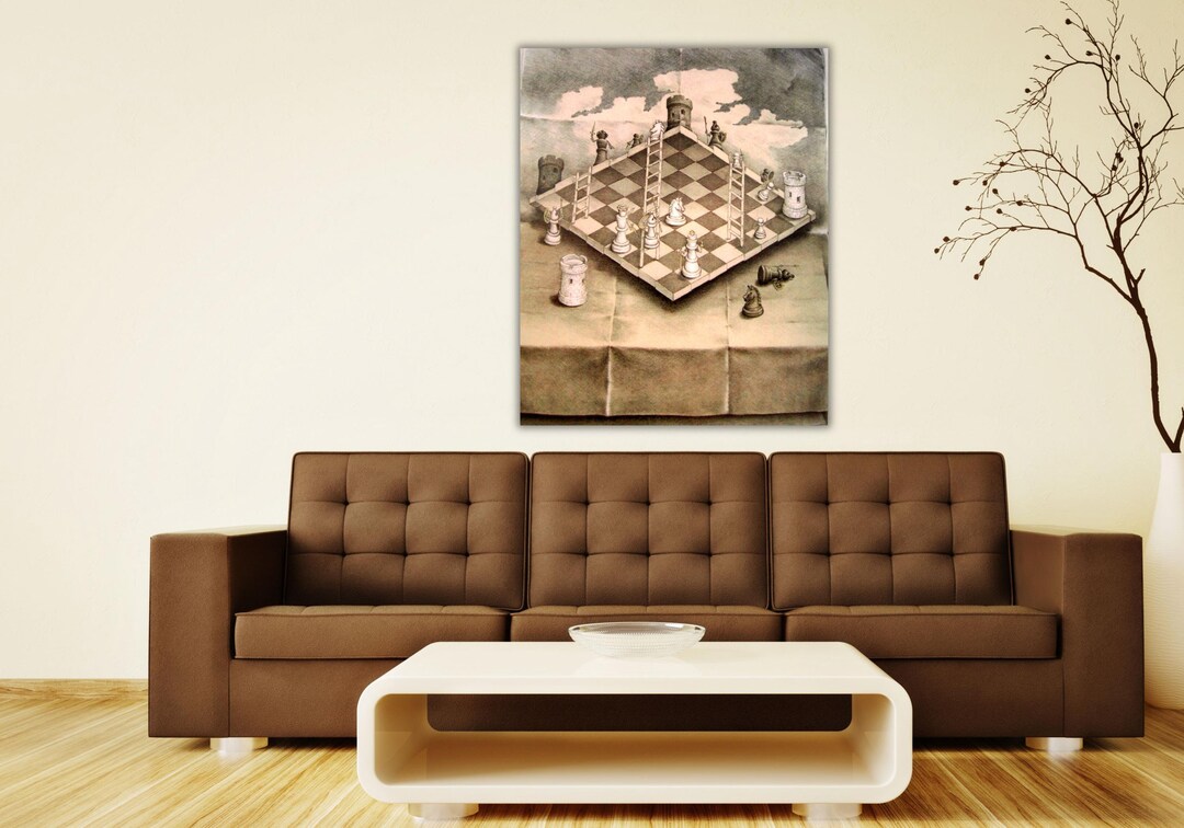 Escher Print,impossible Chess by Mc Escher Chess Canvas Art, Escher ...