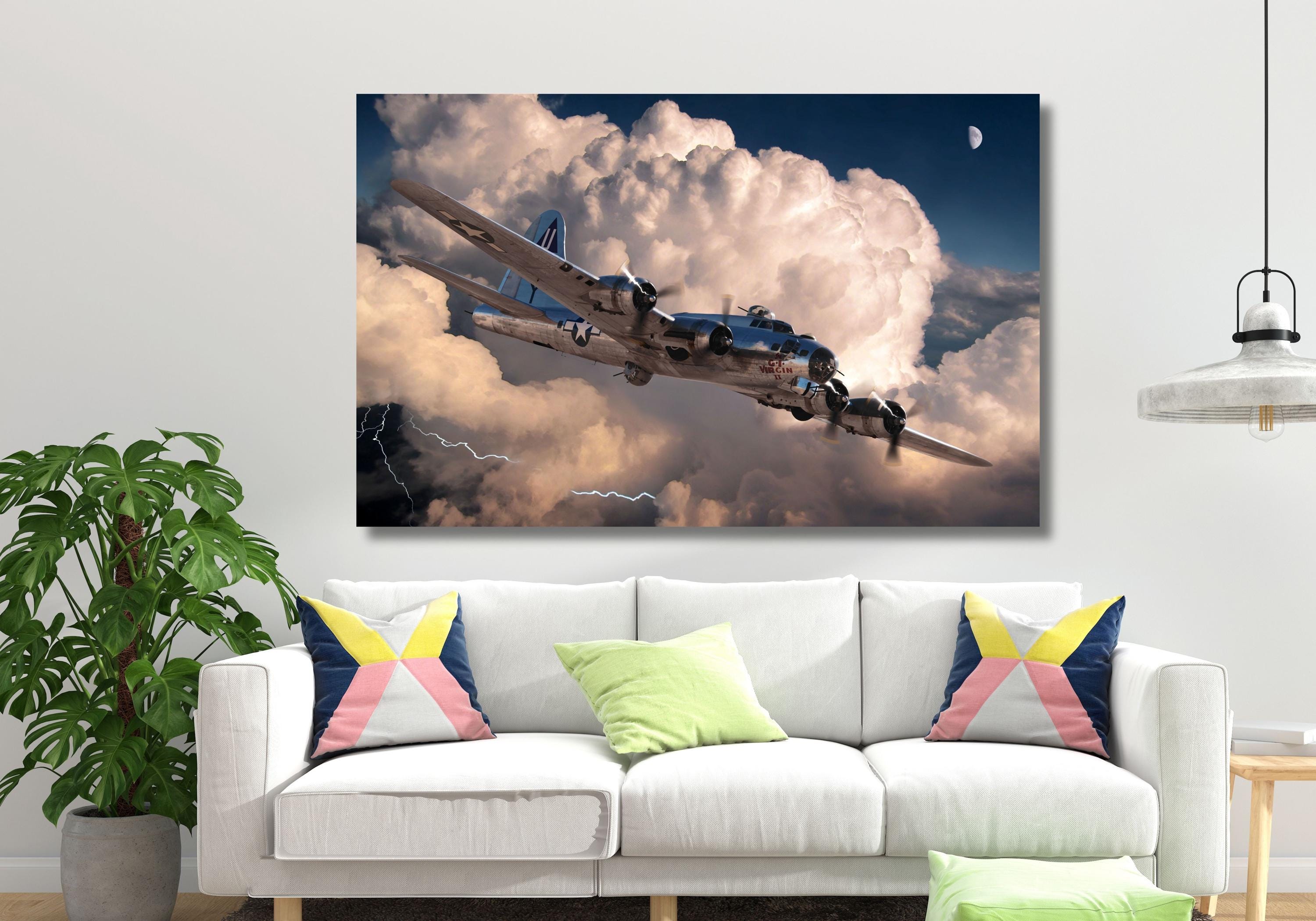 Retro Wwii World War Plane, Aviation Print, Aircraft Canvas, Airplane ...